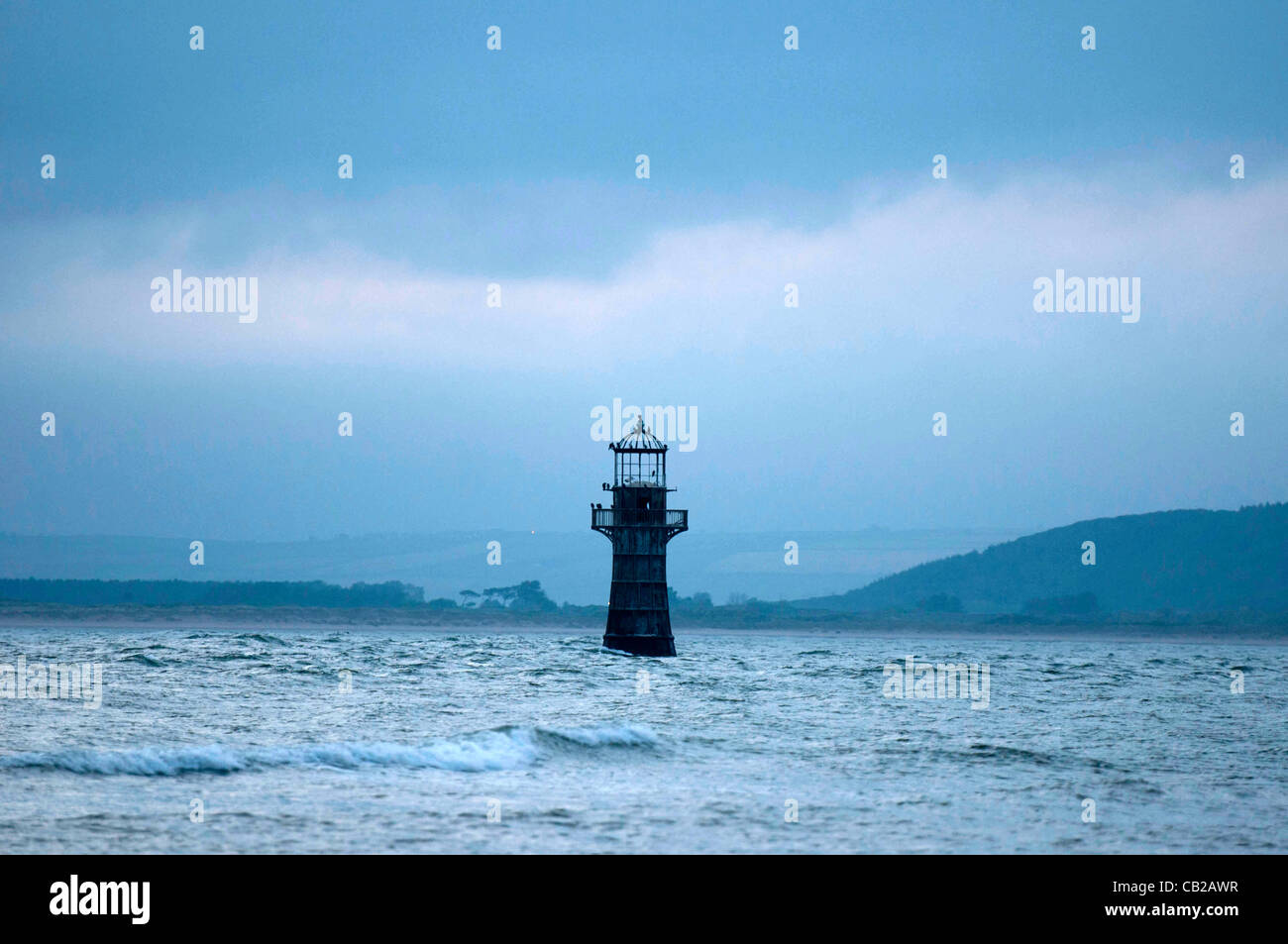 Swansea. UK. 23rd May 2012. Stormy skies at the remote Whitford Point ...
