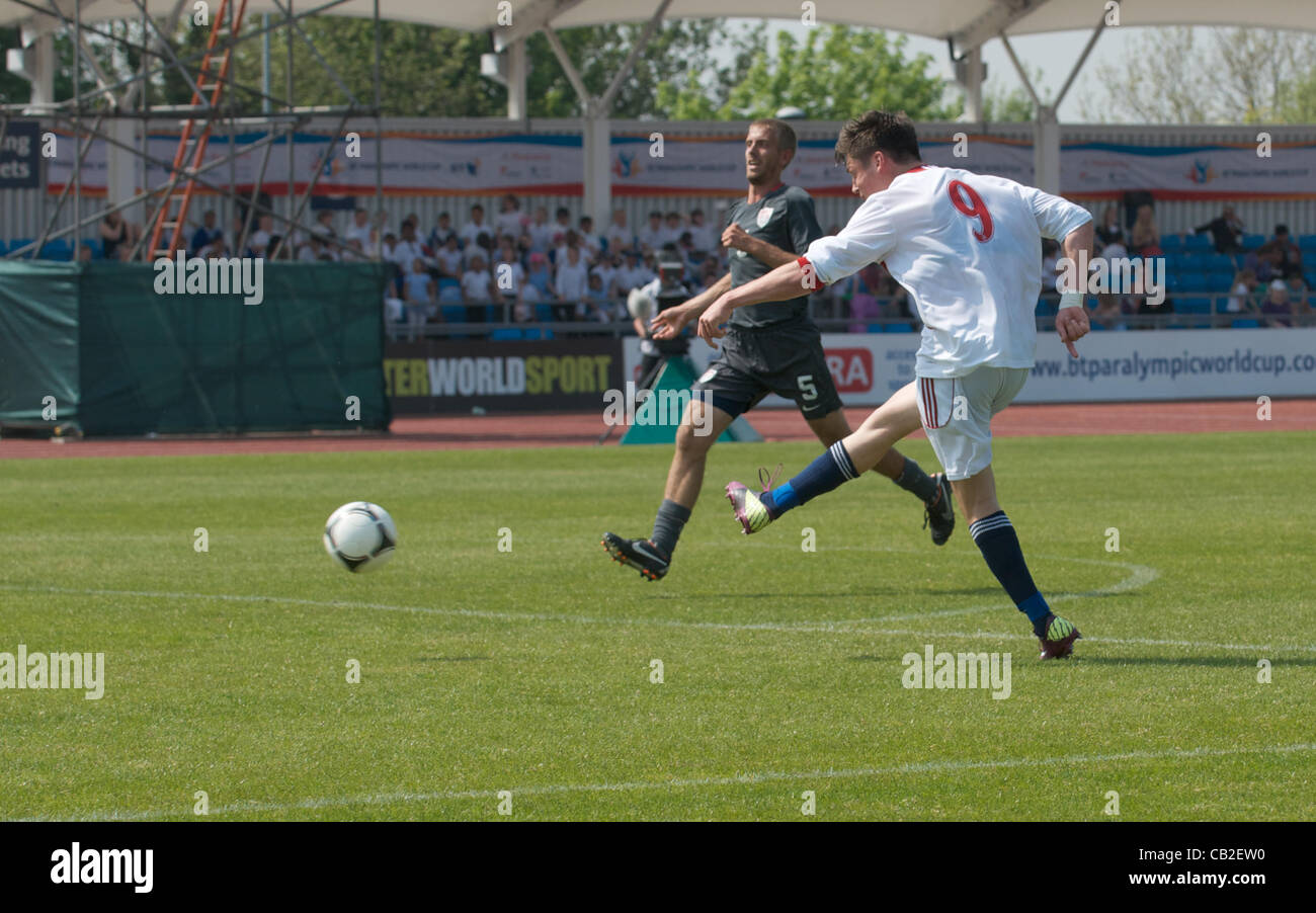 George Fletcher scores his third goal for Great Britain in the 7-0 win ...