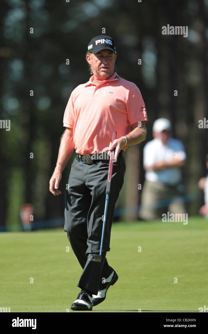 25.05.2012 Wentworth, England. Miguel Angel Jiminez (ESP) in action ...