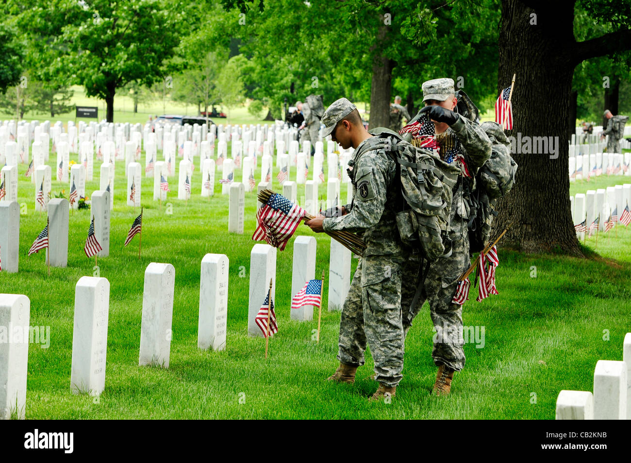 Members of the US 3rd Infantry known as The Old Guard place American ...