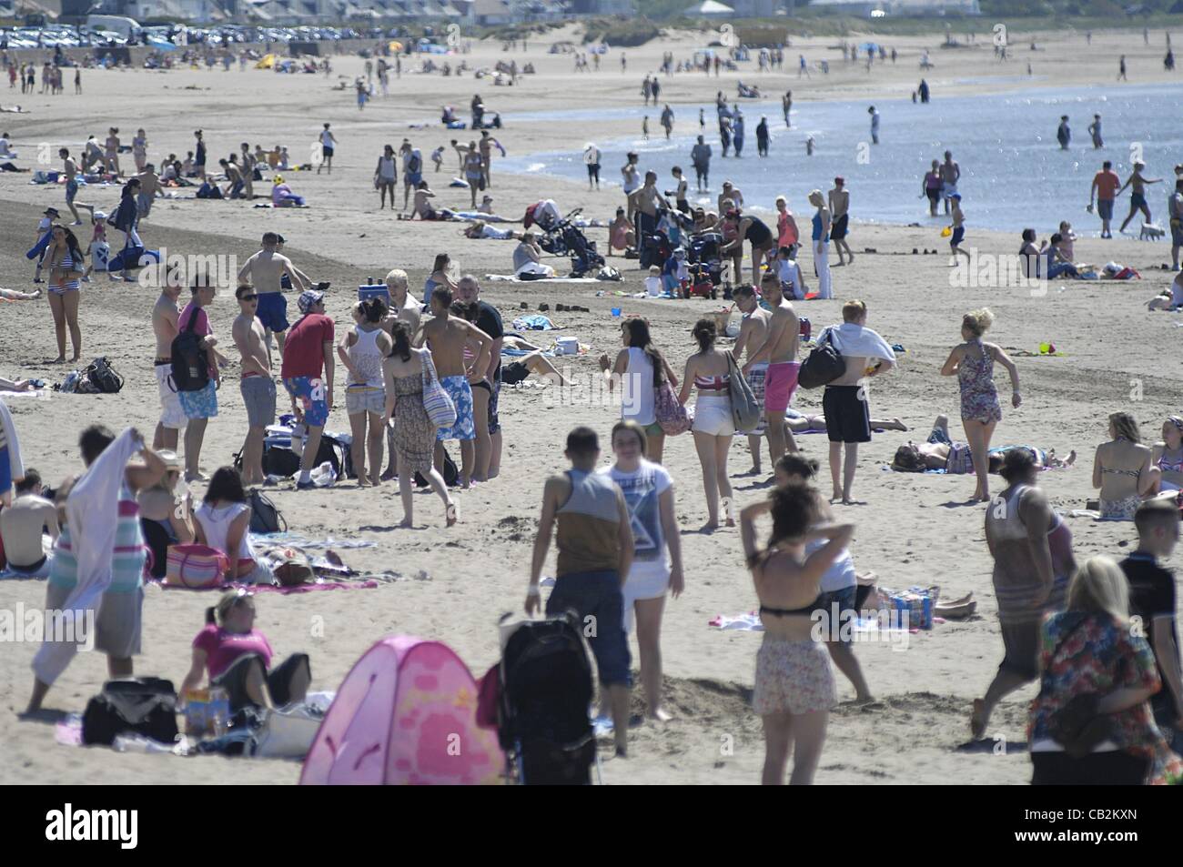 Ayr, UK - 25/5/12 People having fun in the sun at Ayr as the ...