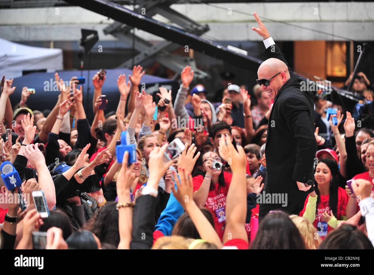 Pitbull on stage for NBC Today Show Summer Concert Series with Pitbull ...