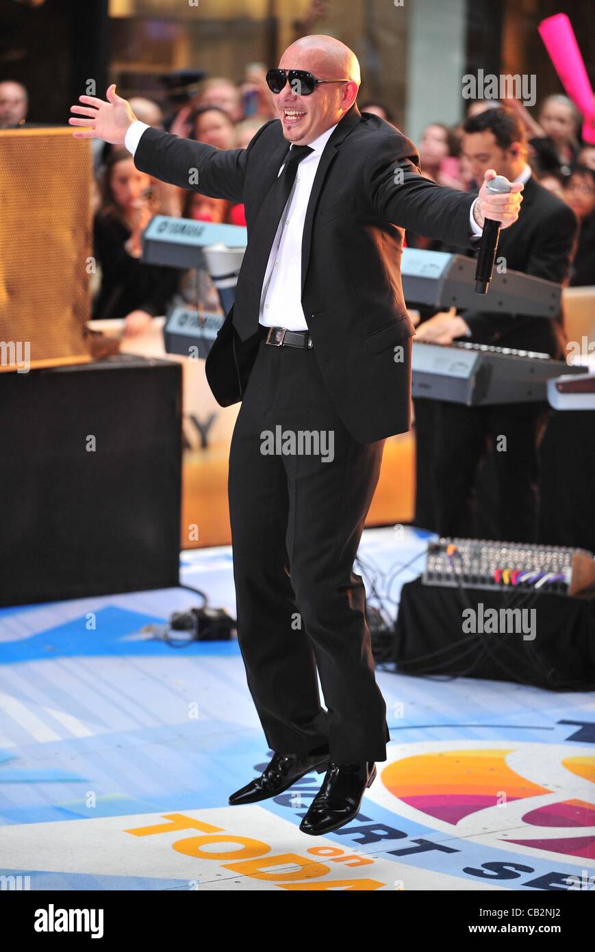 Pitbull on stage for NBC Today Show Summer Concert Series with Pitbull ...