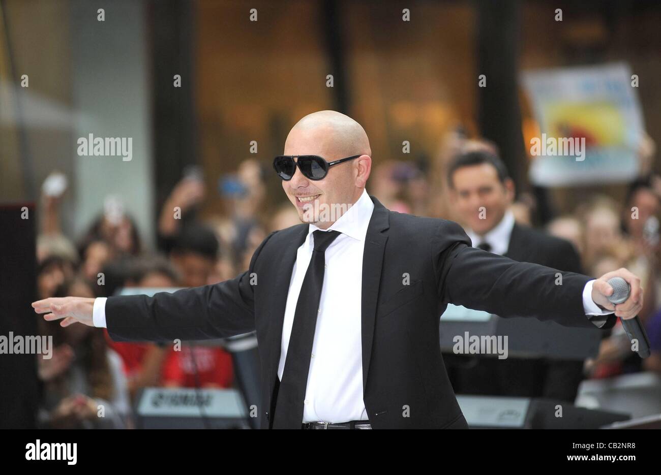 Pitbull on stage for NBC Today Show Summer Concert Series with Pitbull ...