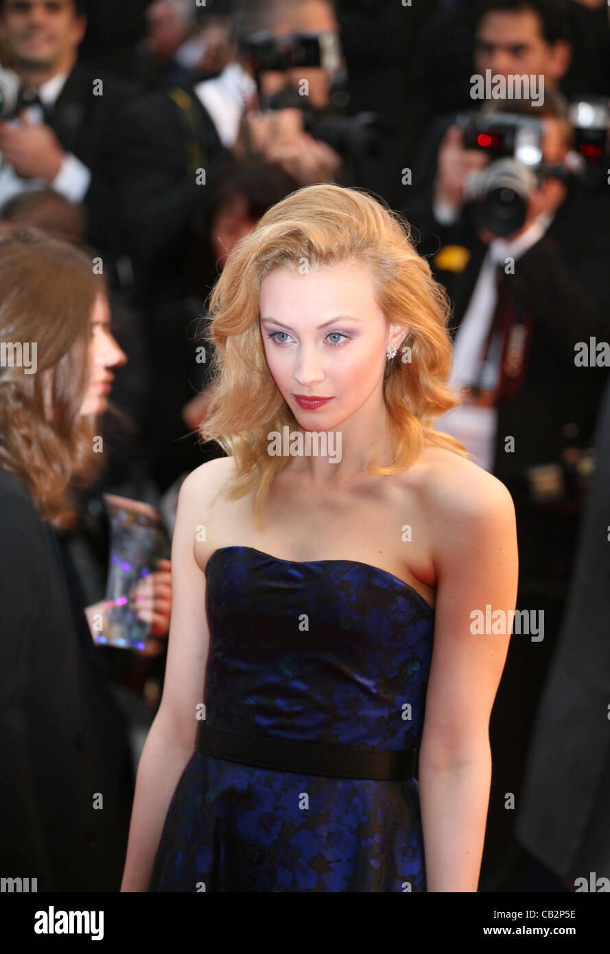 Sarah Gadon at the Cosmopolis gala screening at the 65th Cannes Film ...