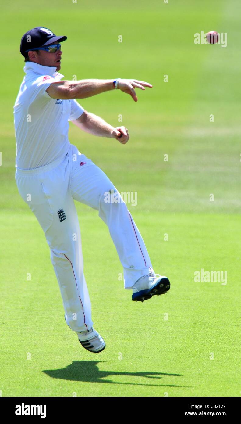 26.05.2012 Nottingham, England. Ian Bell in fielding action during the ...