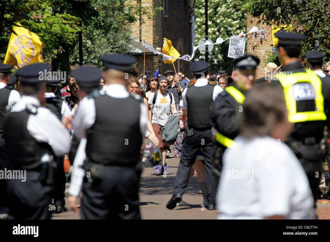 Putney, London, UK. Saturday 26th May 2012. Protestors of UK uncut near ...