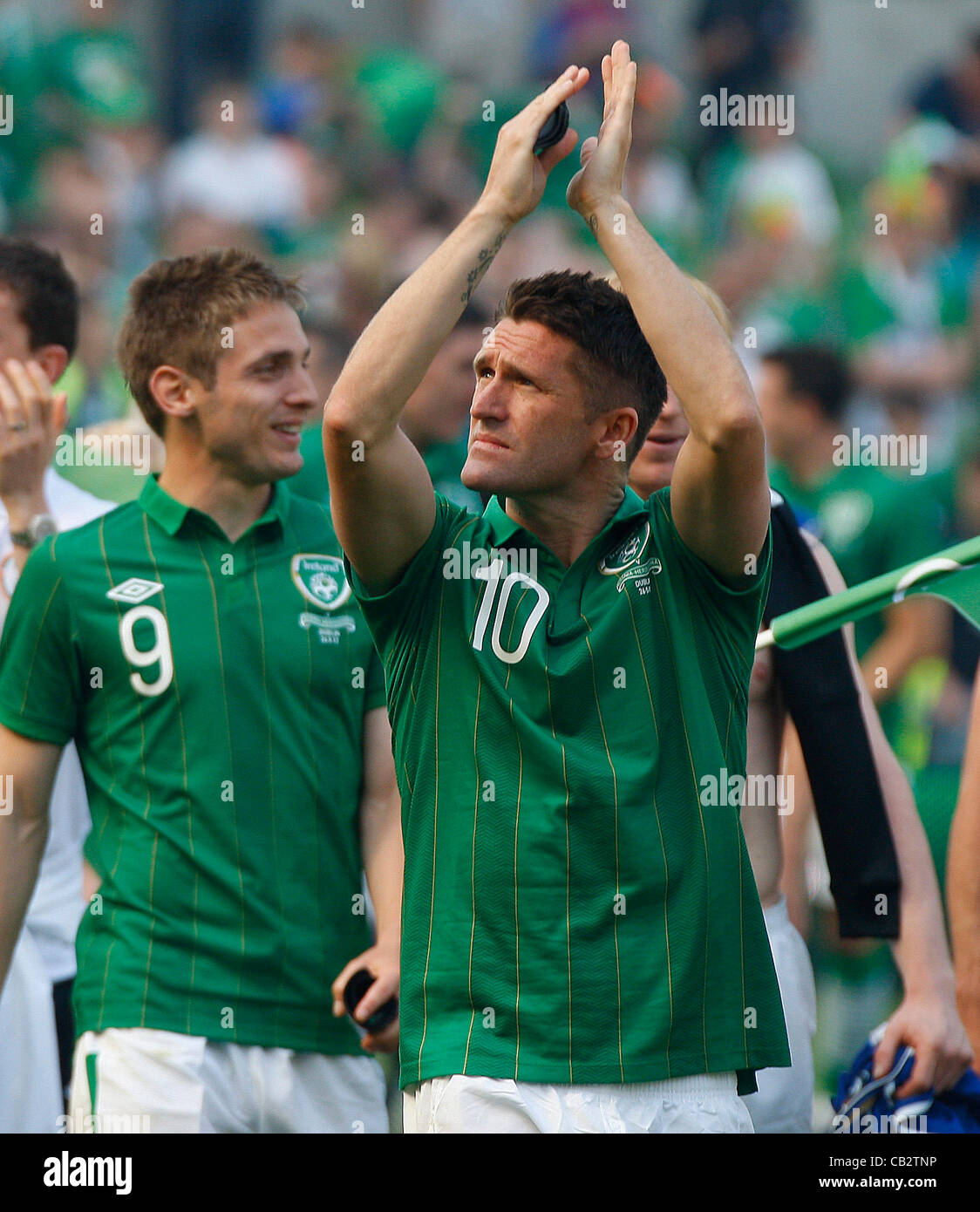26.05.2012 - Dublin, Kevin Doyle of Rep of Ireland, with Robbie Keane ...