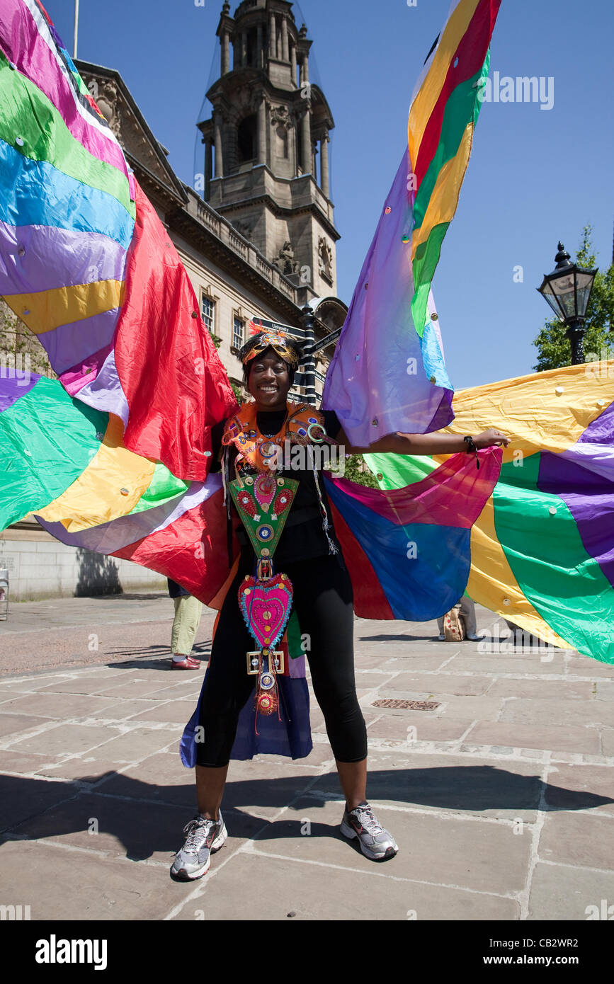 Exotic flags, bright designs, tropical extravagant banners, multi ...