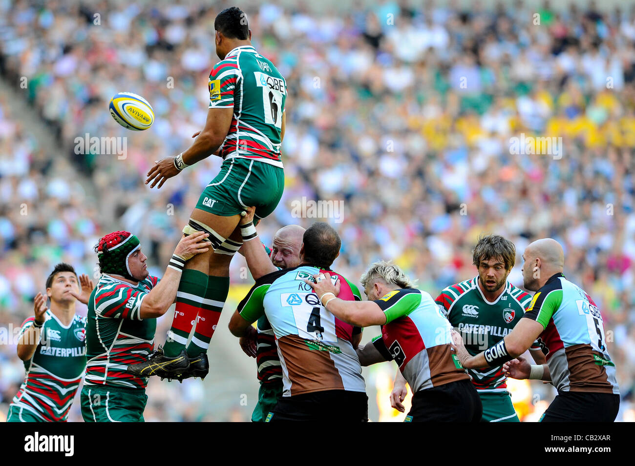 26.05.2012 Richmond, England. Leicester Tigers Flanker (#6) Steve Mafi ...