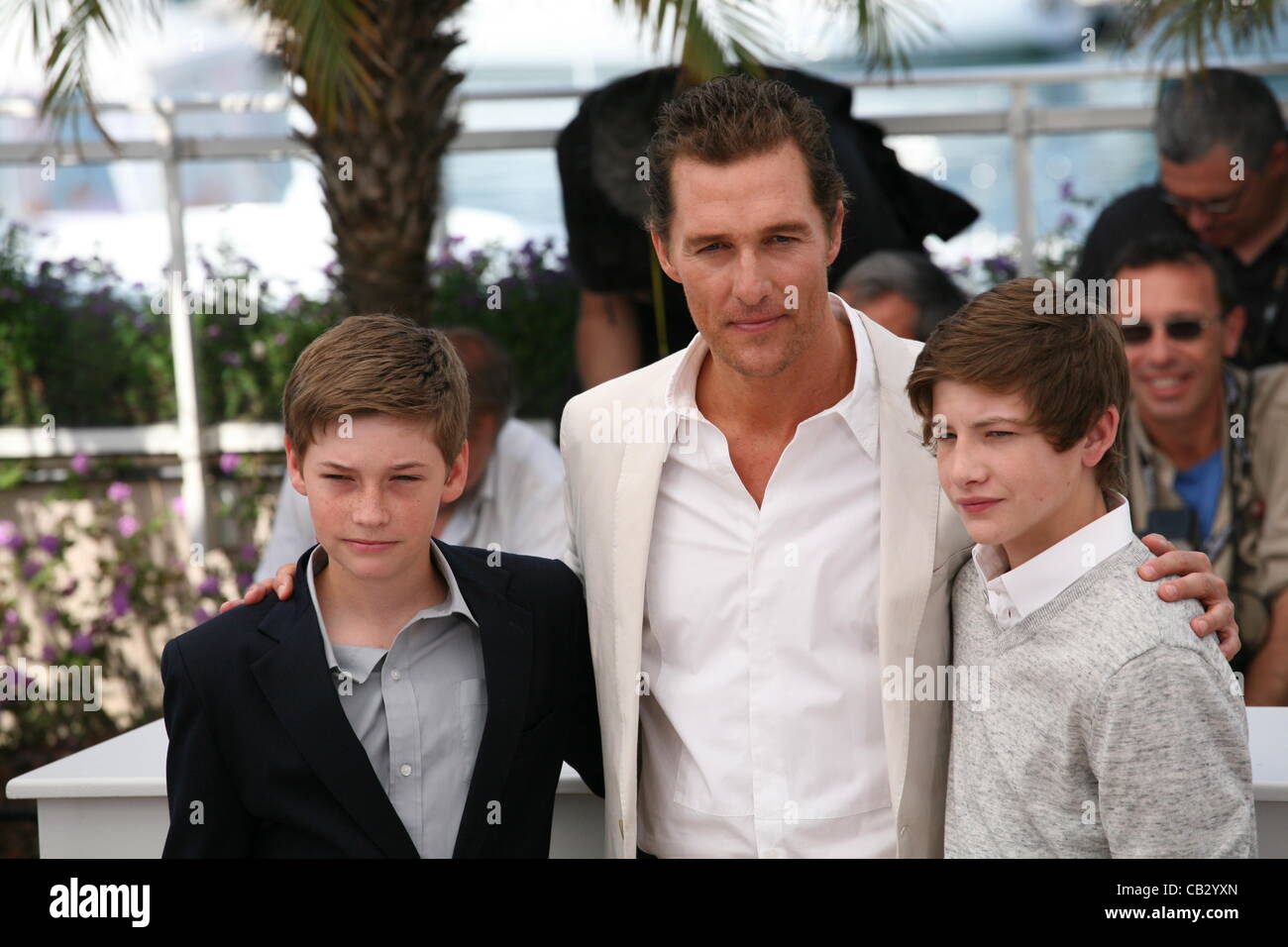 Actor Matthew McConaughey with Tye Sheridan and Jacob Lofland at the ...