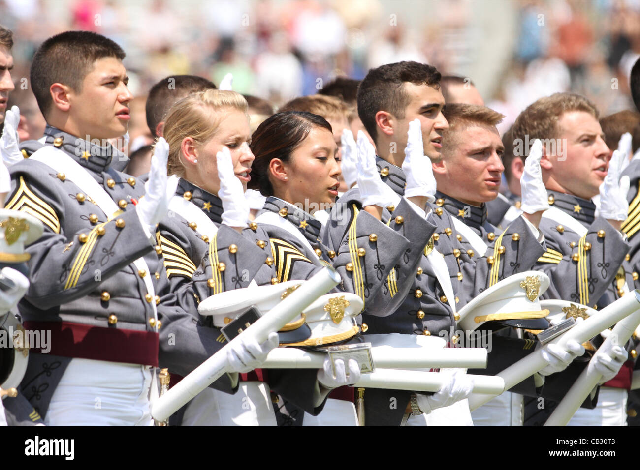 Graduating cadets from the US Military Academy class of 2012 take the ...