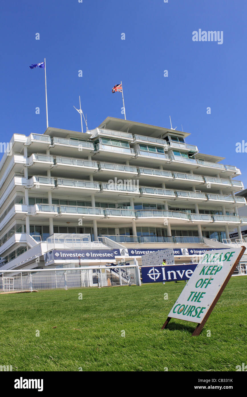 27/05/12. Epsom Downs, Surrey, UK. The Queen's Stand overlooks the ...