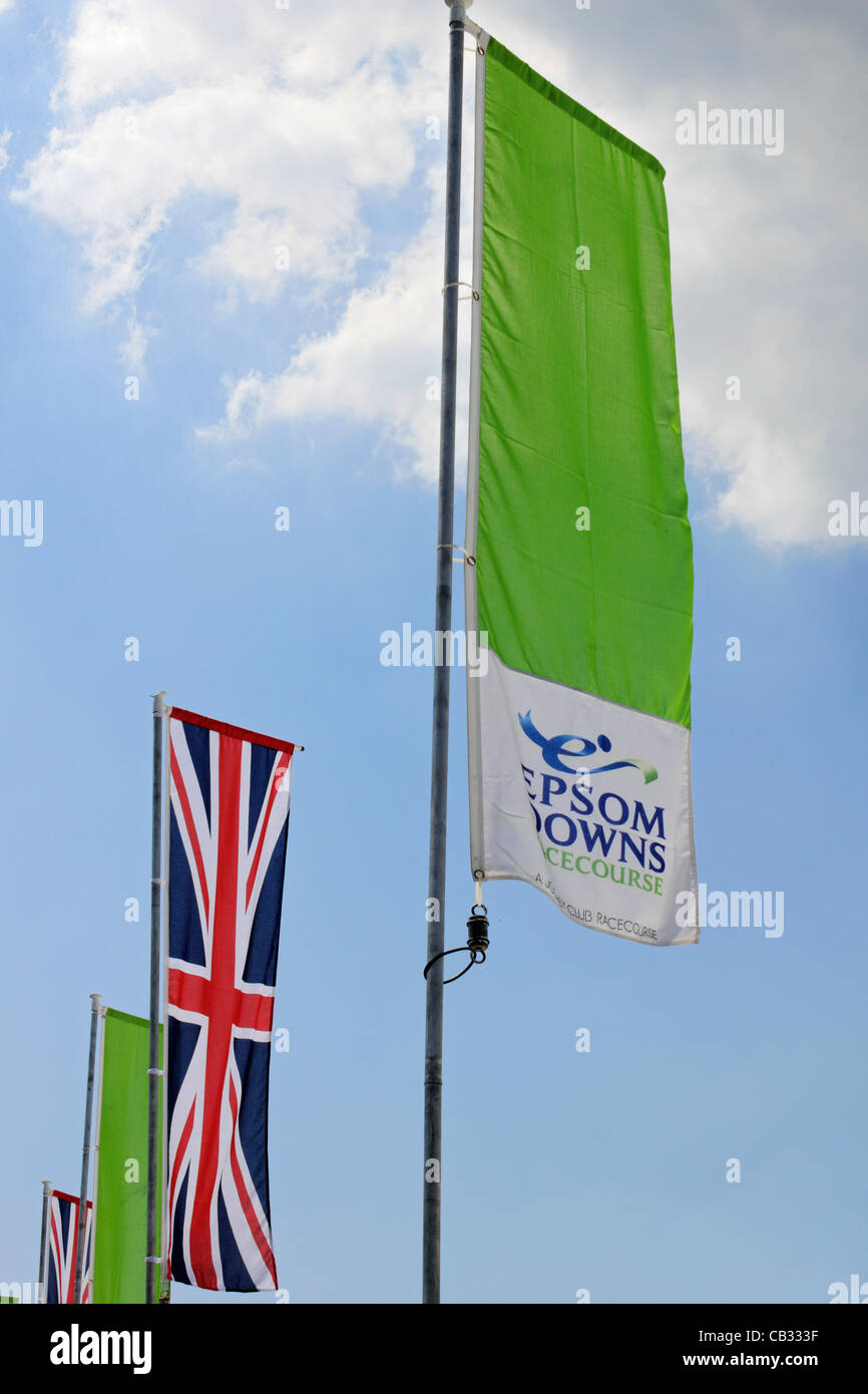 27/05/12. Epsom Downs, Surrey, UK. Flags flying ready for the Derby ...