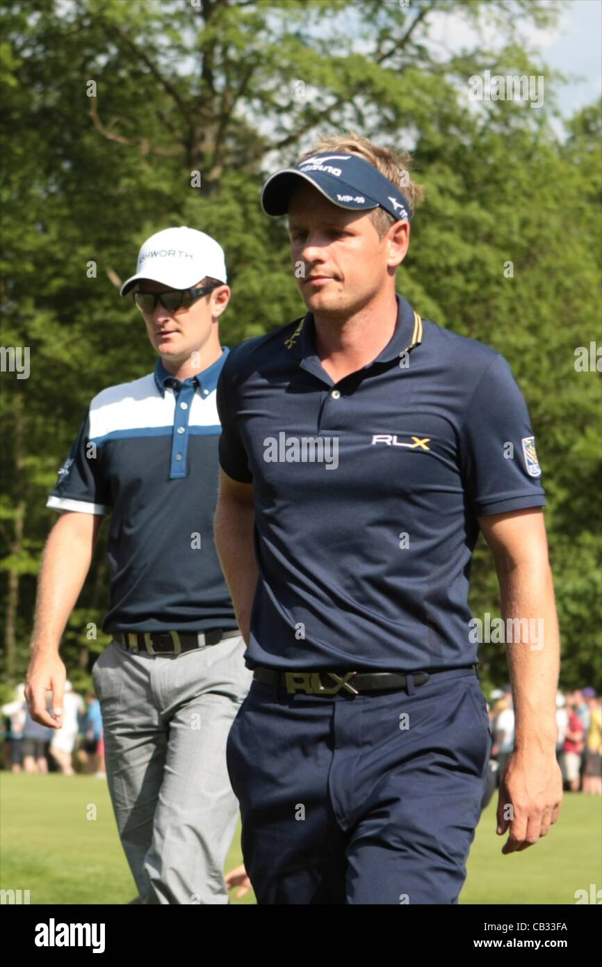 27.05.2012 Wentworth, England. Side by side, Luke Donald (ENG) and ...