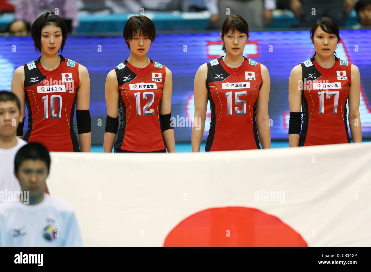 (L to R) Nana Iwasaka, Saori Kimura, Maiko Kano, Kanako Hirai (JPN), May 26, 2012 - Volleyball ...