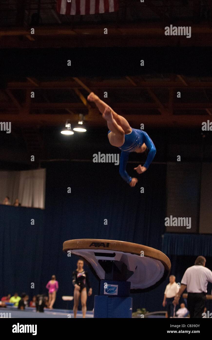 McKenzie Wofford soars above the vault Stock Photo - Alamy