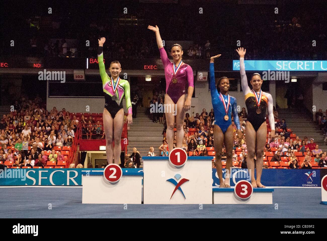 All around winners left to right: Sarah Finnegan; Aly Raisman ...
