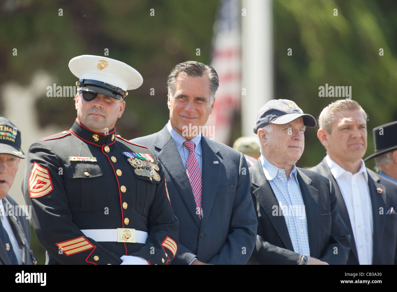 Mitt Romney visits San Diego with John McCain for a Memorial Day ...