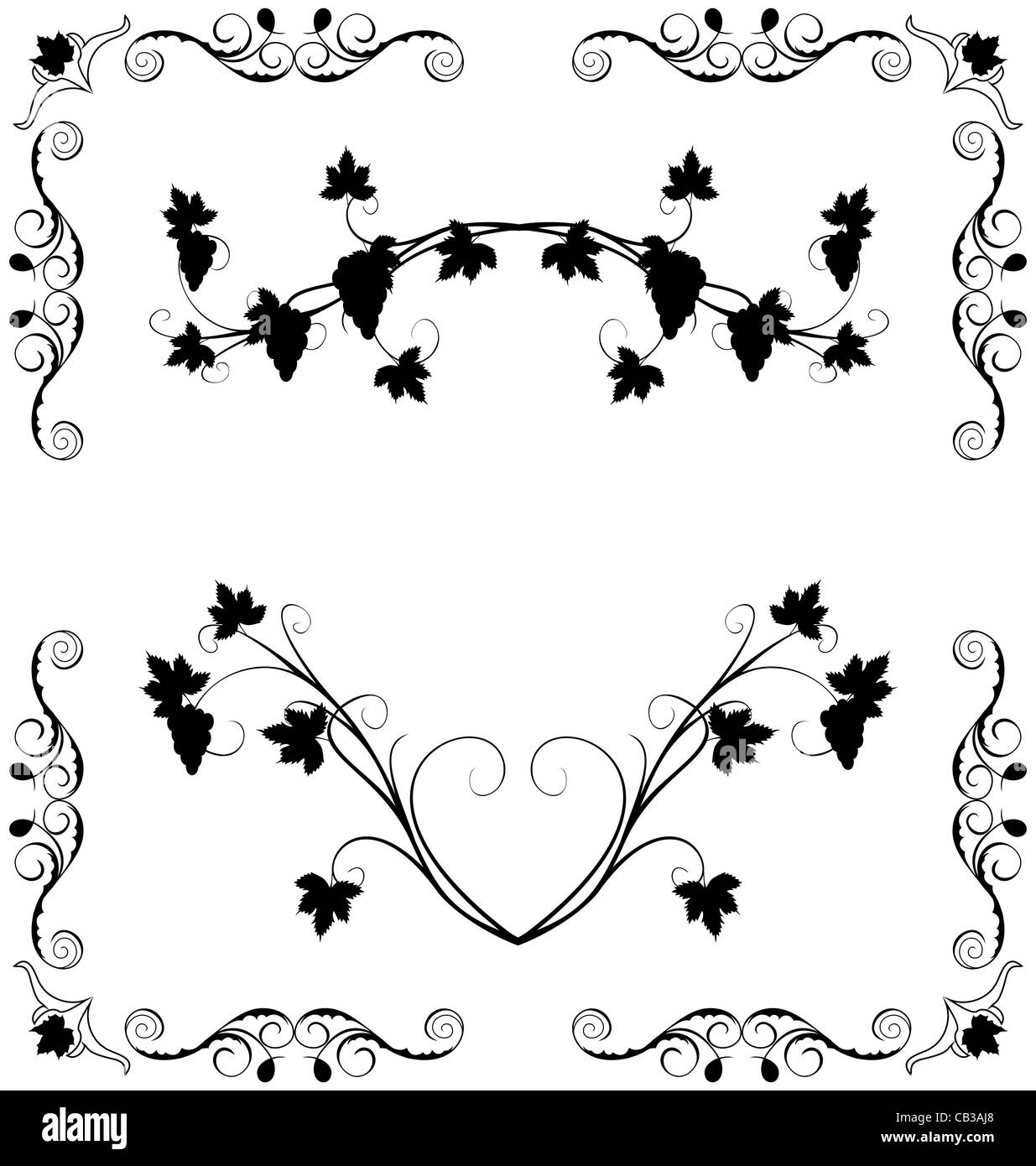 Illustration the grape twig ornate for design labels - vector Stock ...