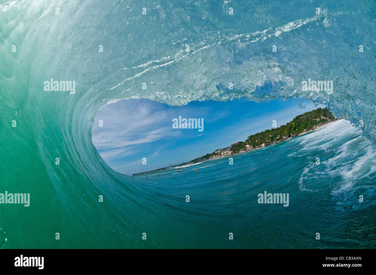 Inside out shoot of a barrel in Padang Padang, Bali Indonesia Stock ...