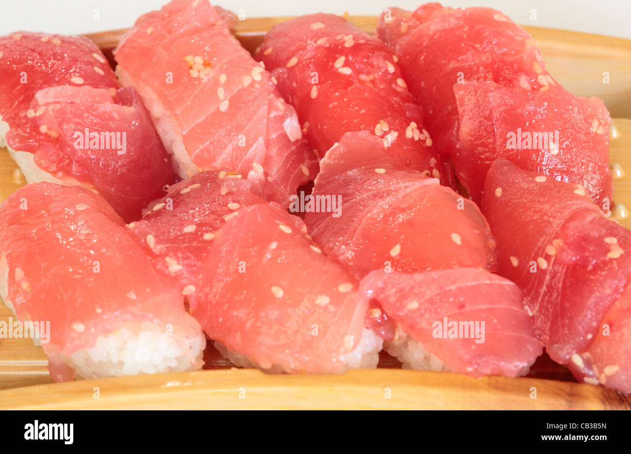 Close-up of Japanese maguro nigiri zushi Stock Photo - Alamy