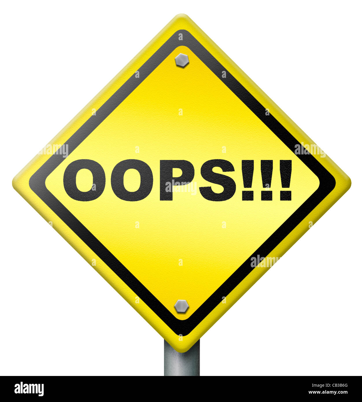 oops yellow road sign Stock Photo - Alamy