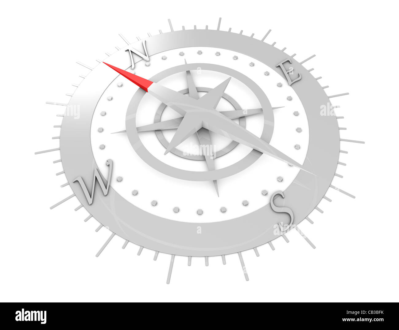 3d rendering, Compass conceptual illustration, isolated on white Stock ...