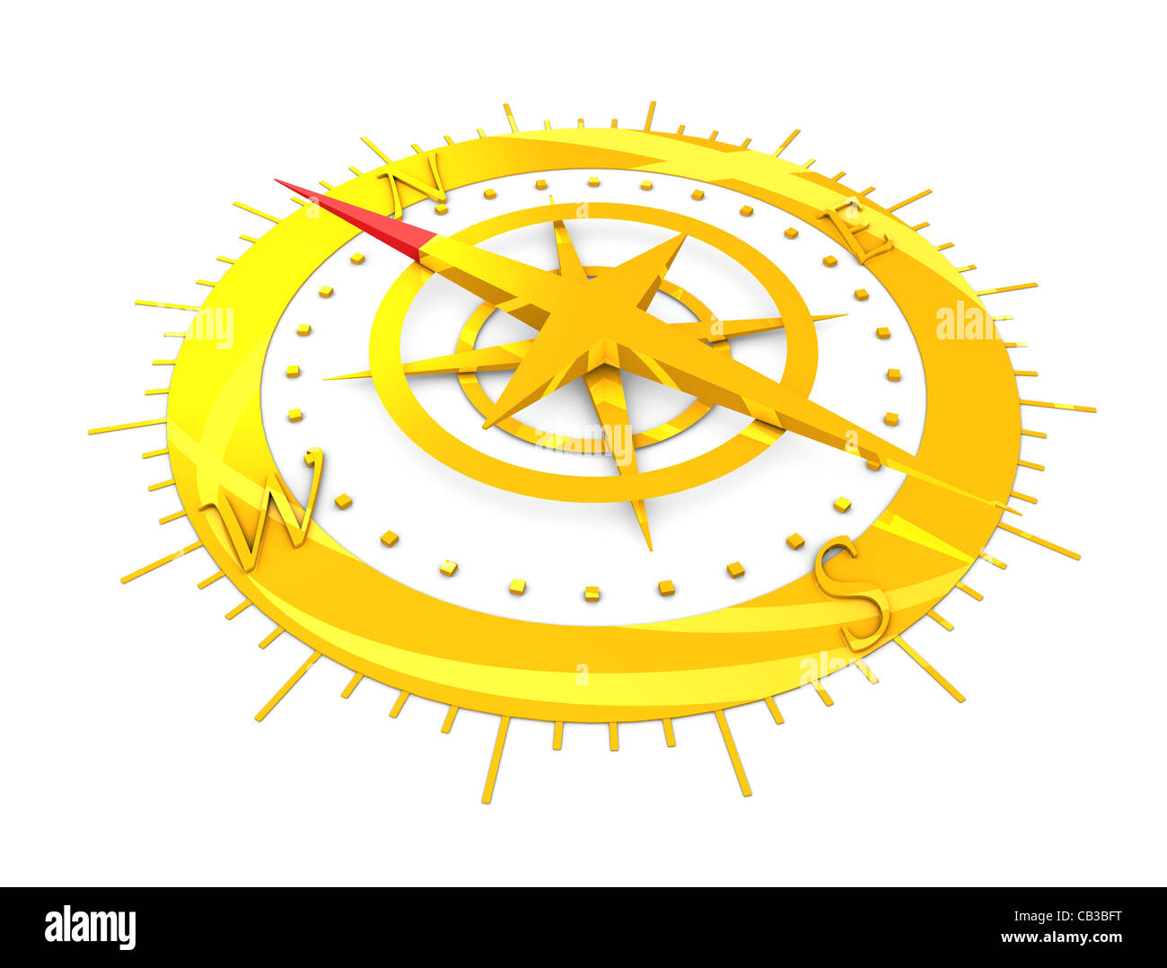 3d rendering, Compass conceptual illustration, isolated on white Stock ...
