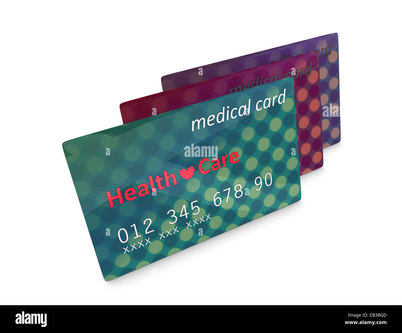 3d rendering, artist illustration medical card, isolated on white Stock ...