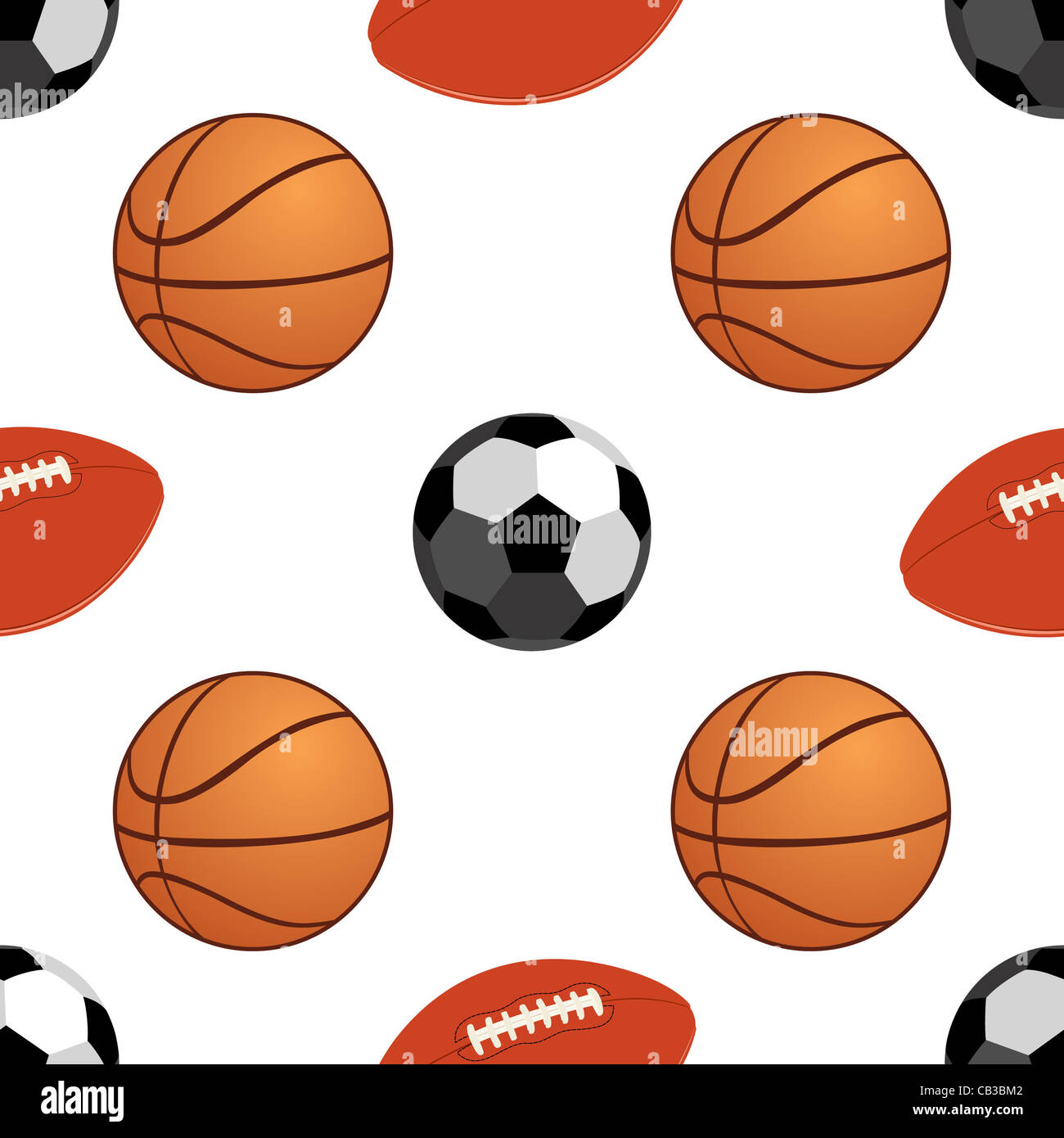 Seamless sport pattern balls hi-res stock photography and images - Alamy