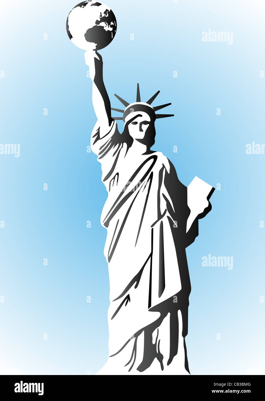 Statue of Liberty and the planet Earth Stock Photo - Alamy
