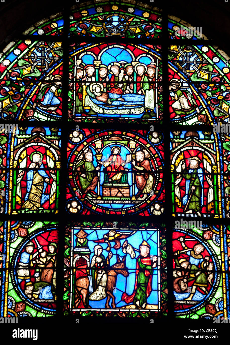 Paris - windowpane from Saint Denis gothic church Stock Photo - Alamy