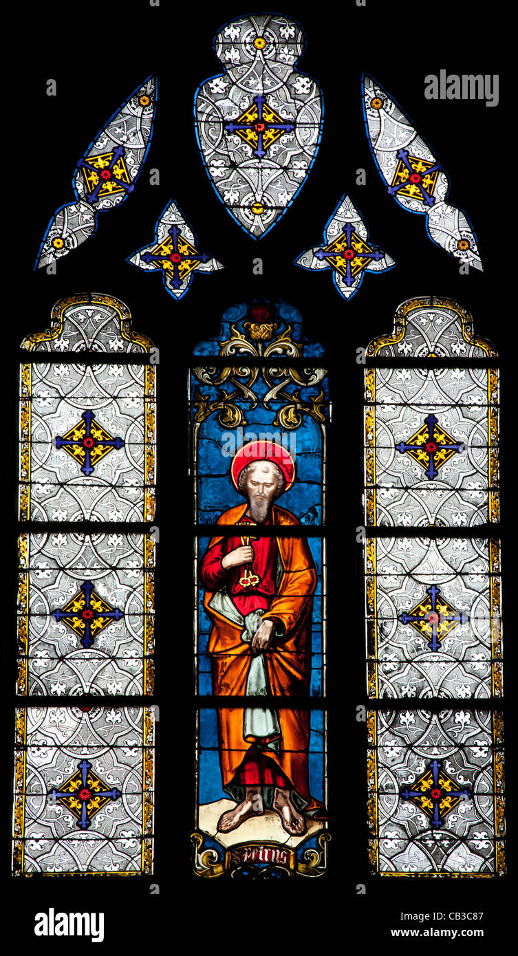 Paris - windowpane from Saint Germain-l'Auxerrois gothic church - saint ...