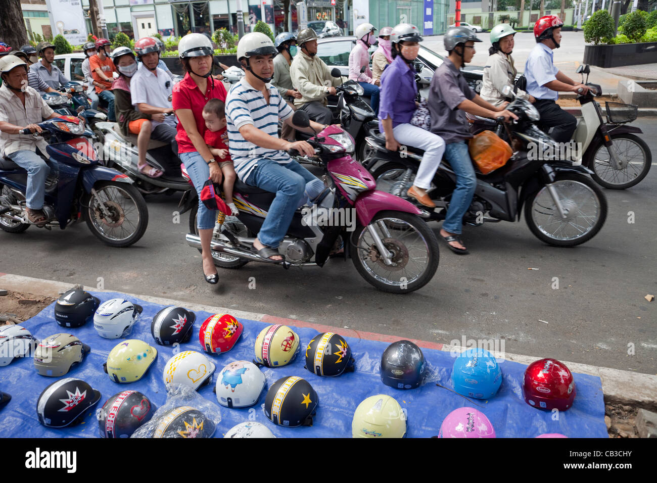 Vietnam, Ho Chi Minh City, Motorbike Traffic Stock Photo - Alamy