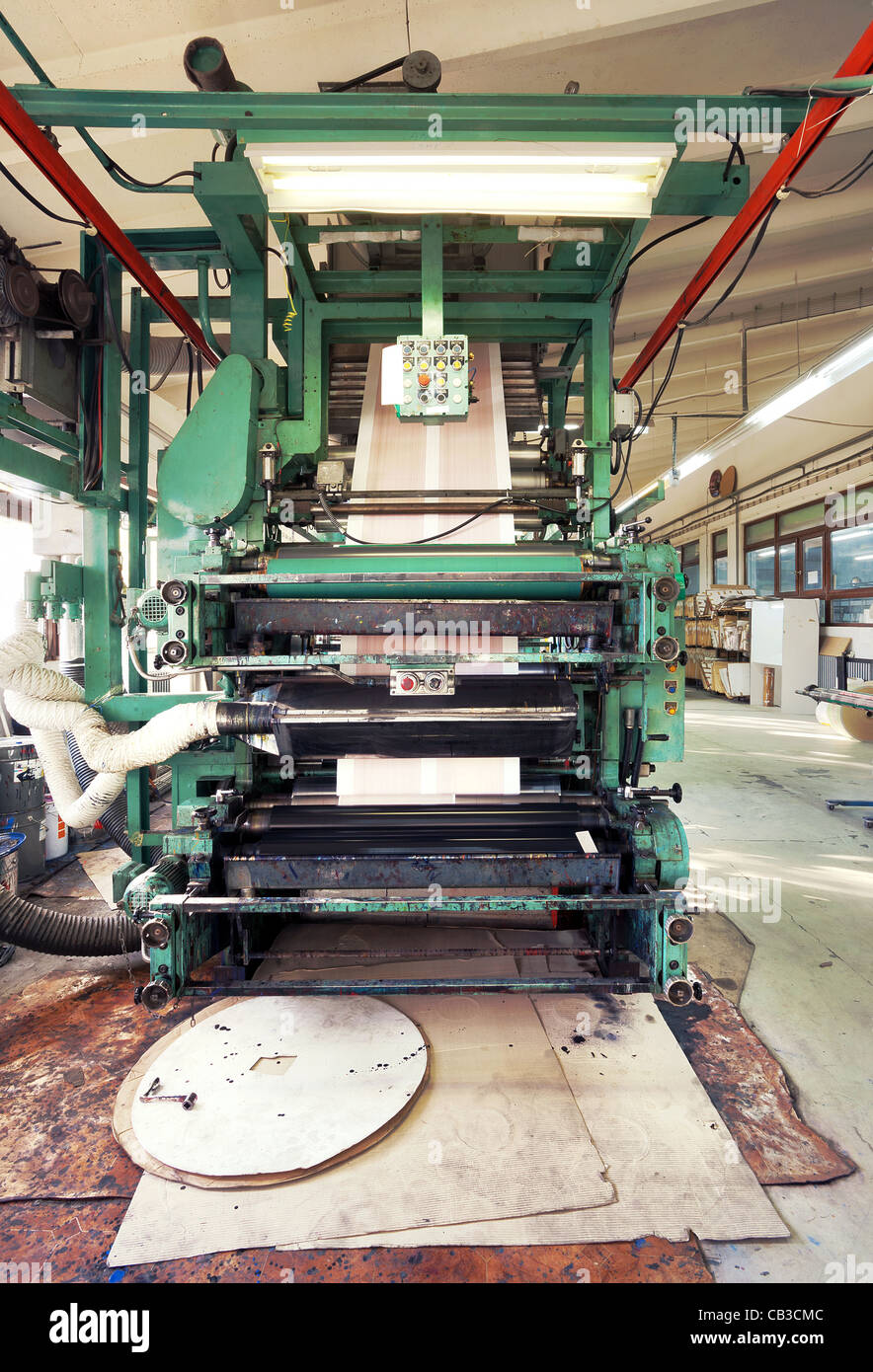 Details of a printing machine inside factory Stock Photo - Alamy