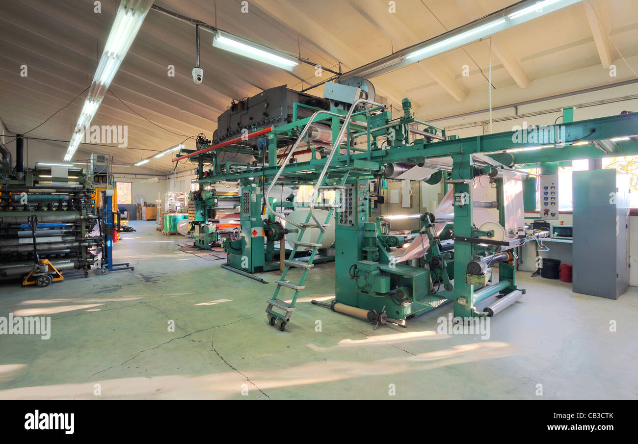 Details of a printing machine inside factory Stock Photo - Alamy