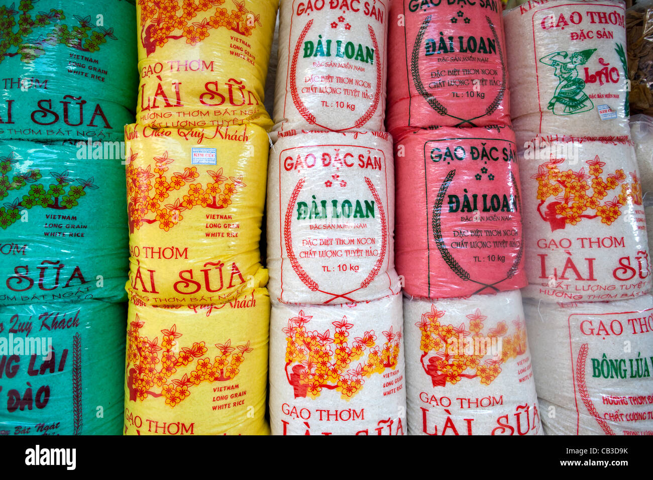 Vietnam, Danang, Han Market, Sacks of Rice Stock Photo - Alamy