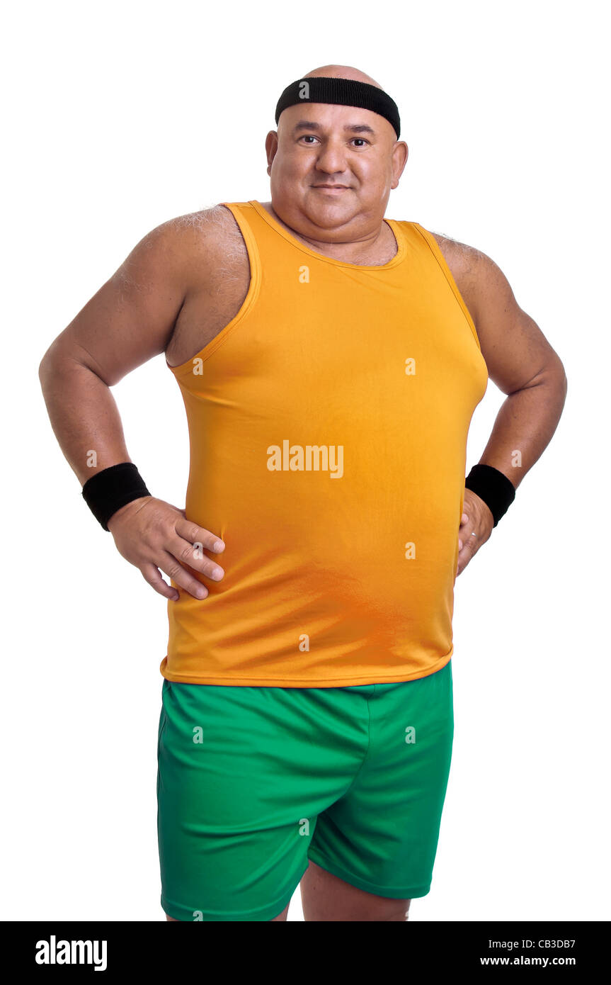 Large fitness man isolated in white Stock Photo - Alamy