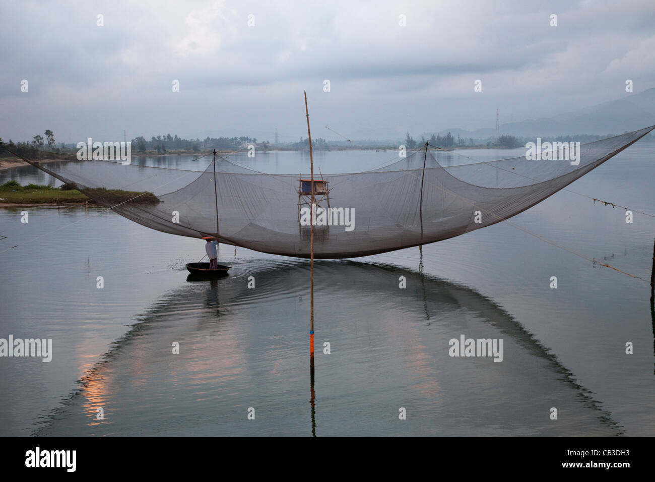 Vietnam, Traditional Fishing Net near Danang Stock Photo - Alamy