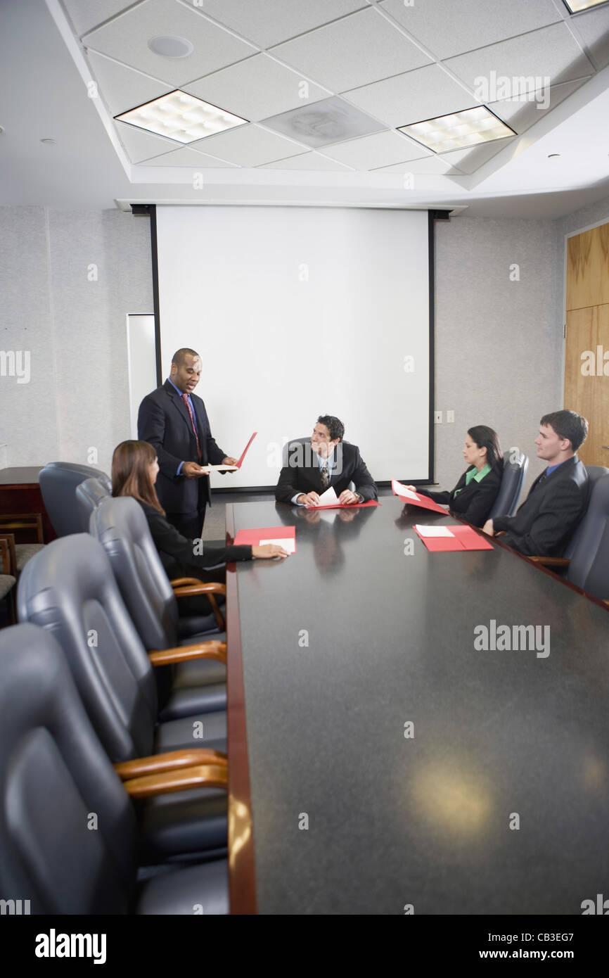 Group coworkers small conference table hi-res stock photography and ...