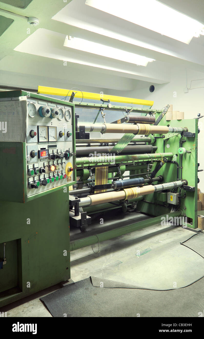 Details of a printing machine inside factory Stock Photo - Alamy