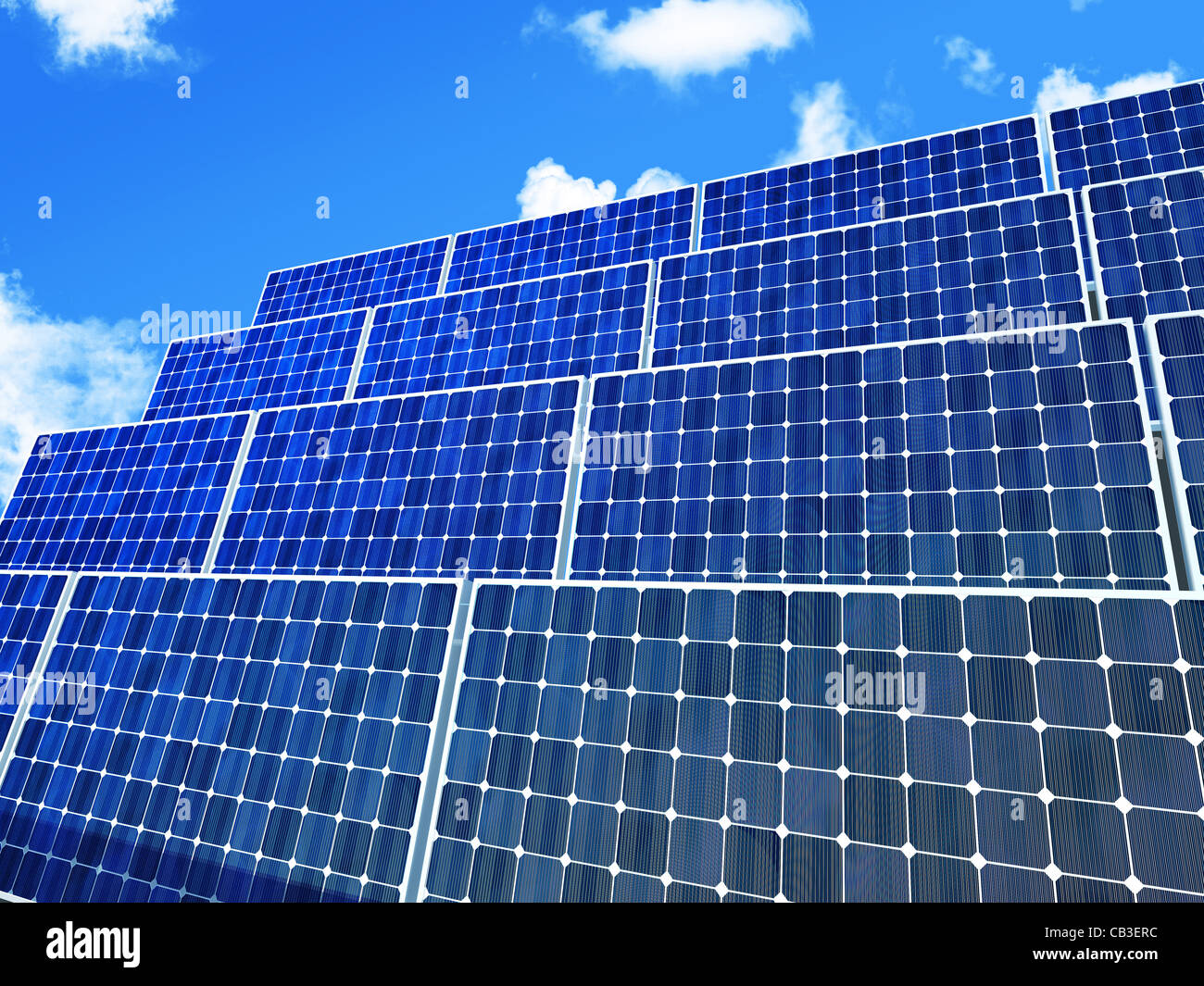 solar panel and blue sky Stock Photo - Alamy