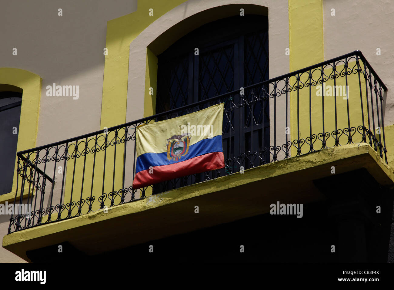 Ecuador. Colonial architecture in the old centre of Quito Stock Photo ...