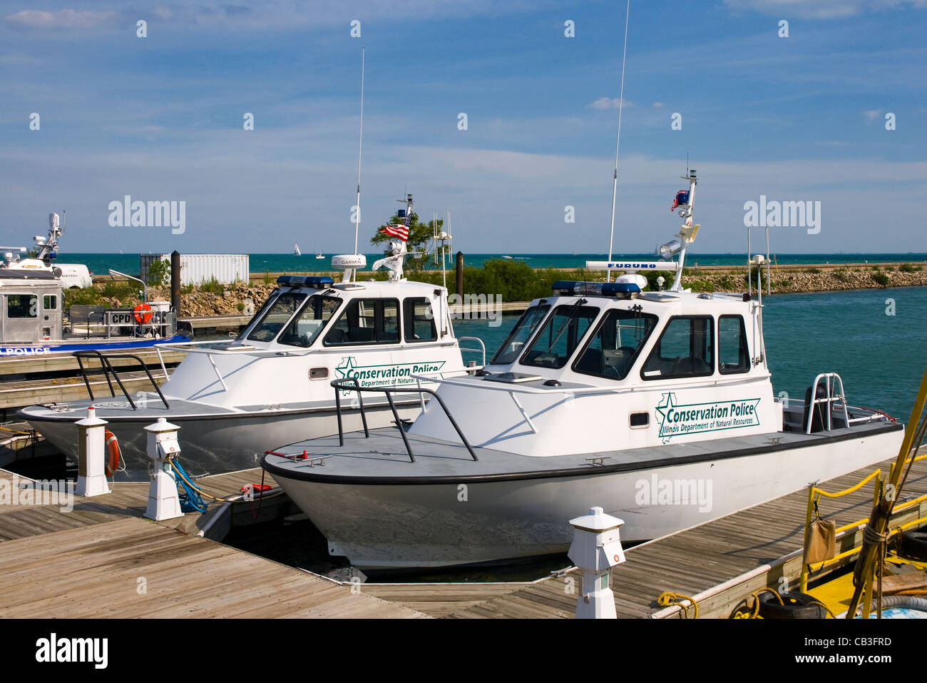two Chicago Conservation Police launches Stock Photo - Alamy