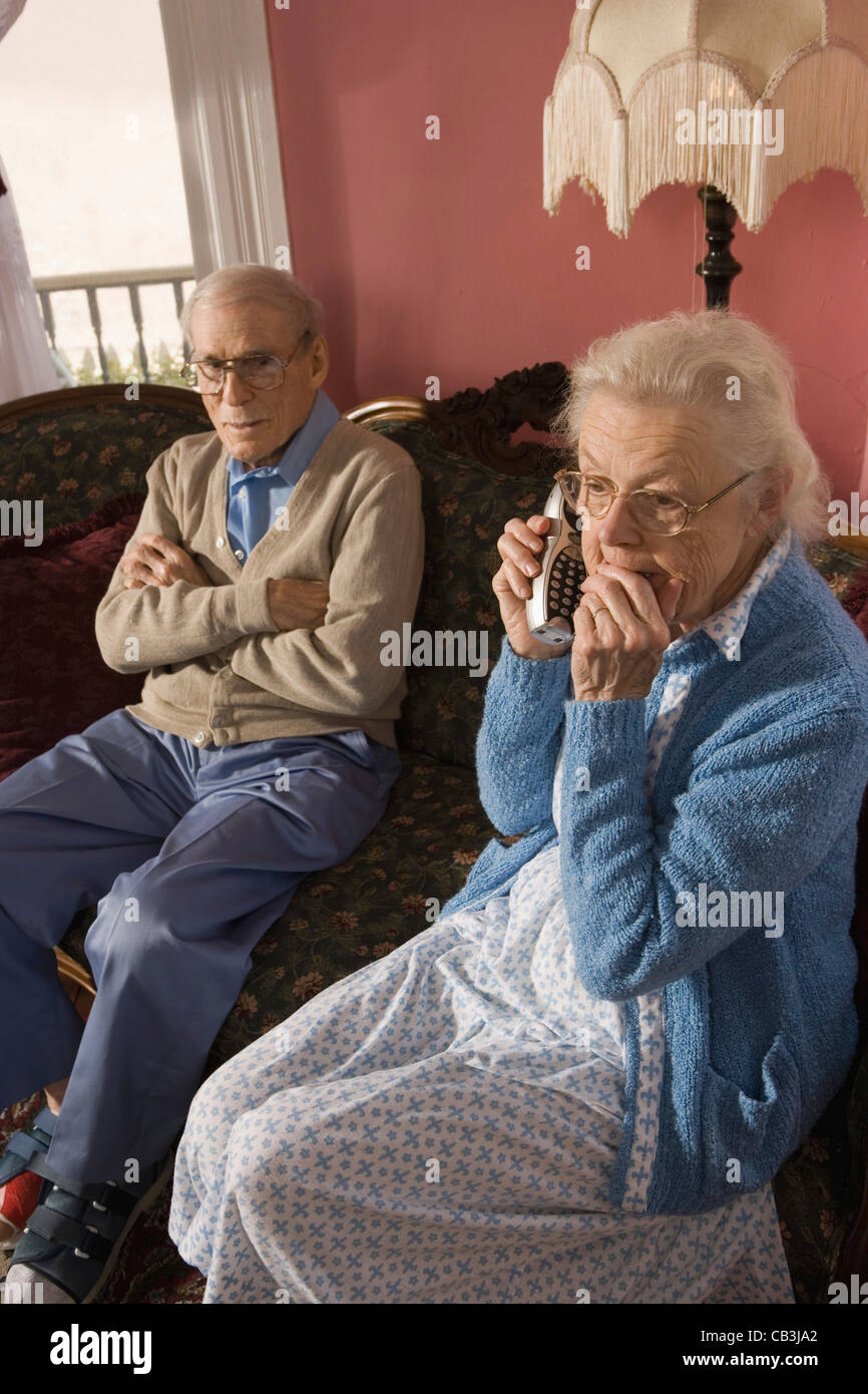 Grumpy man home sofa hi-res stock photography and images - Alamy