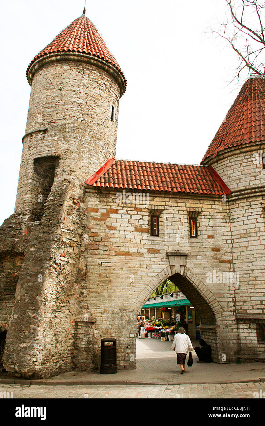 Estonia, Tallinn, Viru town gate, part of old town walls Stock Photo ...