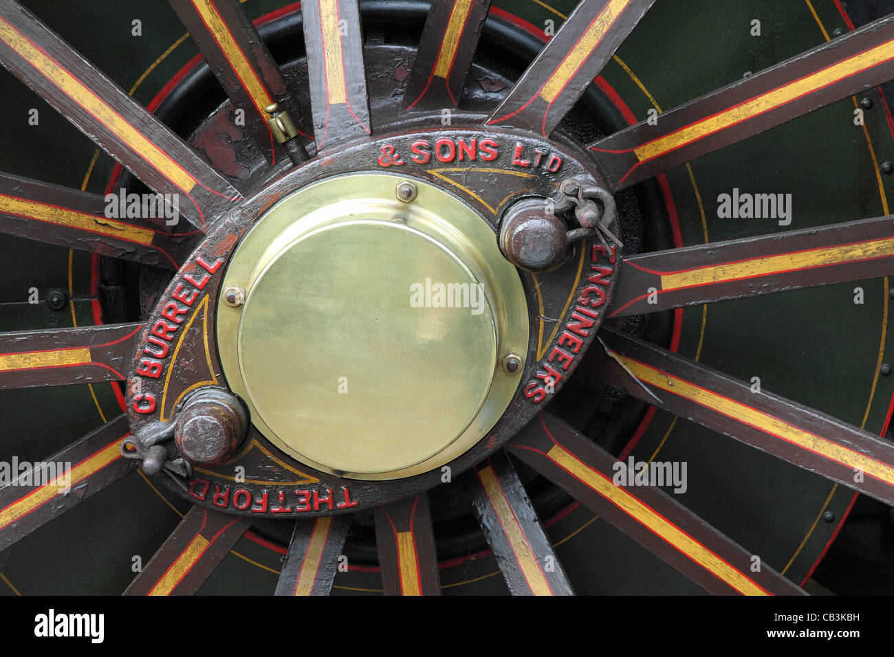 Burrell Traction engine wheel hub Stock Photo - Alamy