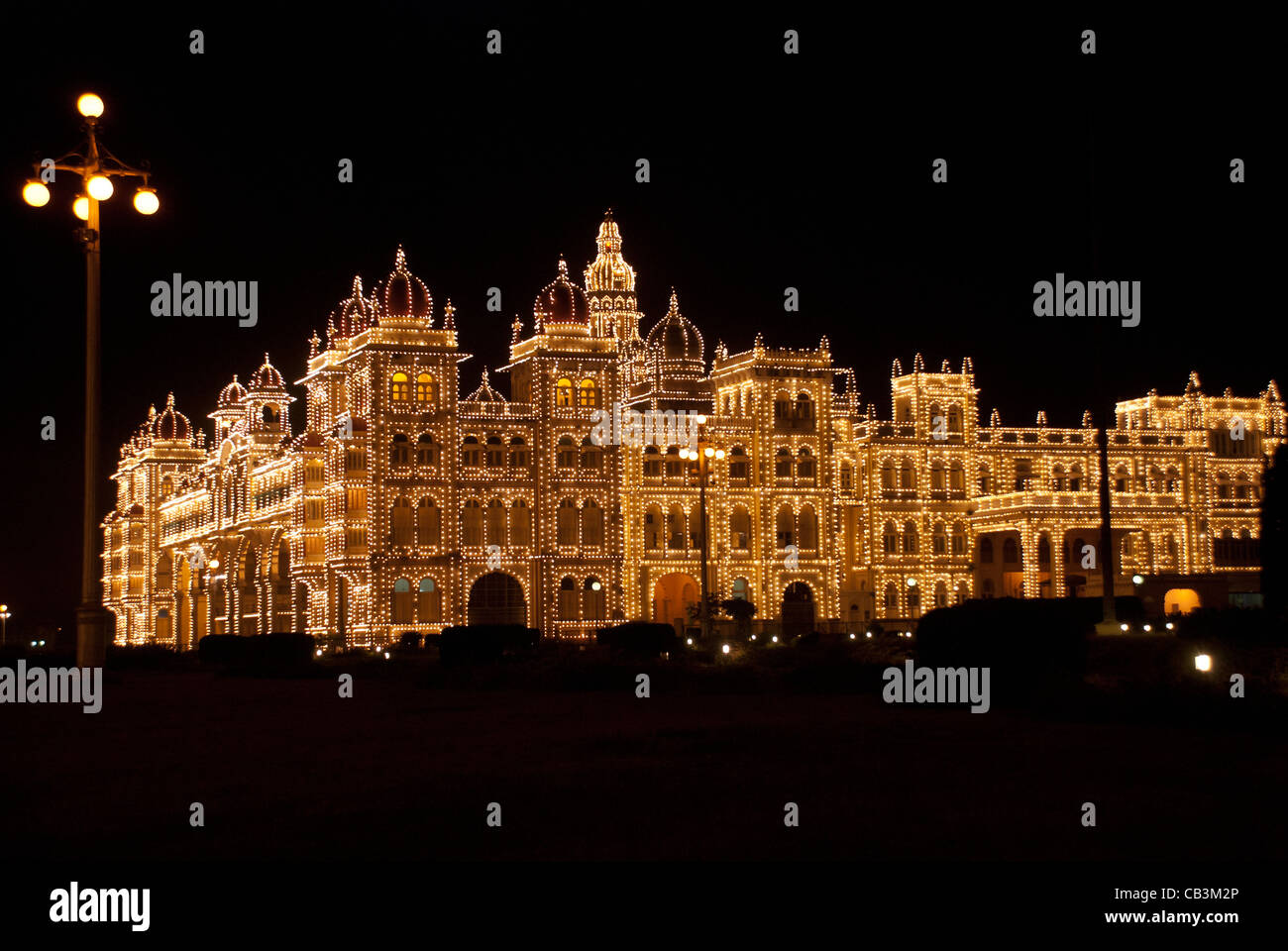 India, Karnataka, Mysore, Palace illuminated at night Stock Photo - Alamy