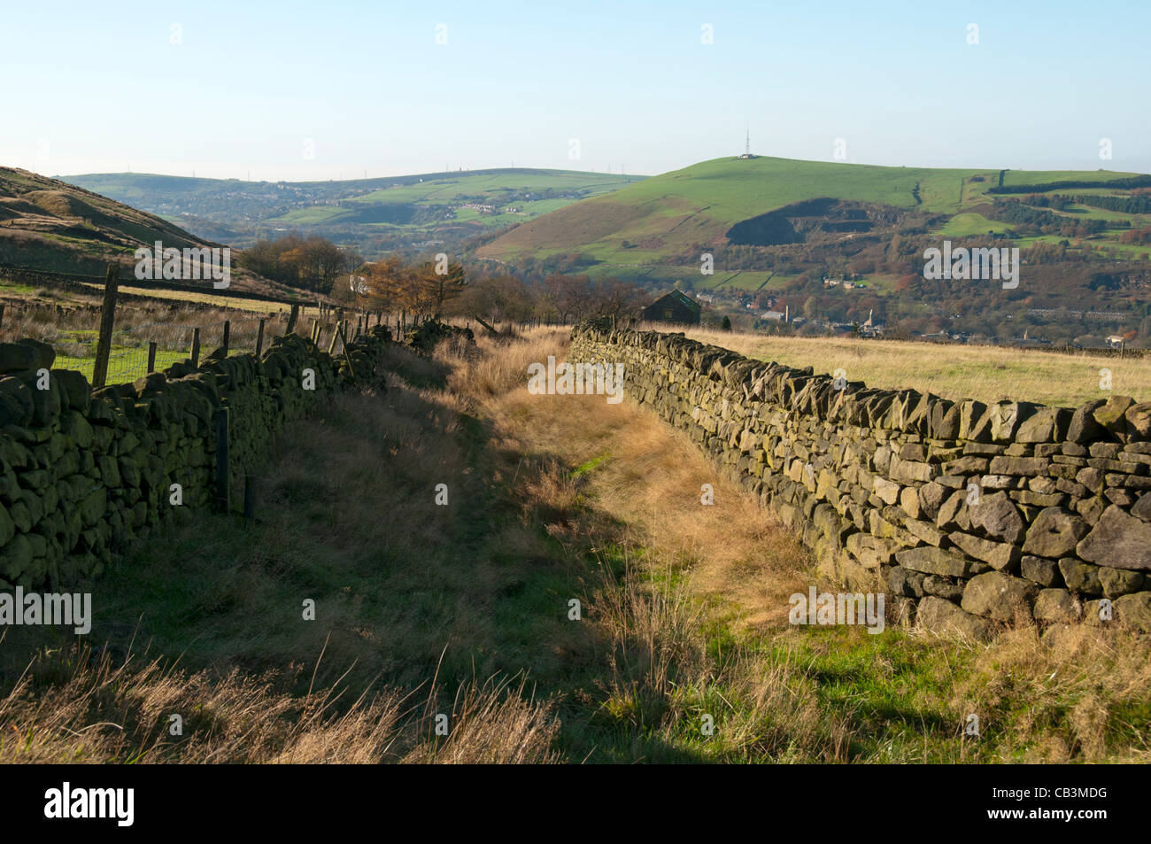 The Tame valley from a track on Alderman Hill, above Greenfield ...